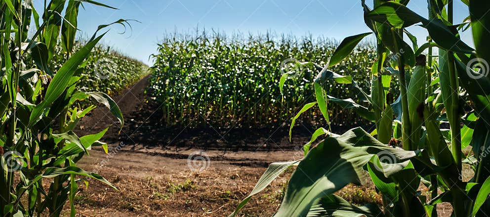 Sectors of Corn Fields of Agricultural Crops Stock Image - Image of ...