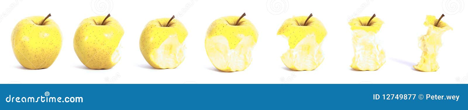 Secuencia De La Consumición De Apple Imagen de archivo - Imagen de ...