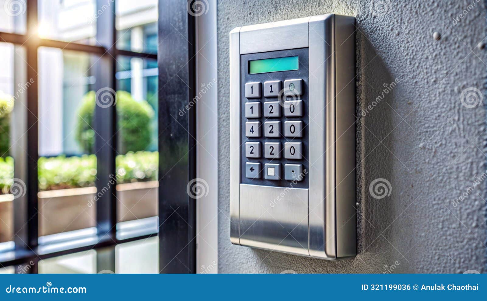 Security At Facility. Concept Of Access Control. Black Silhouette Of ...