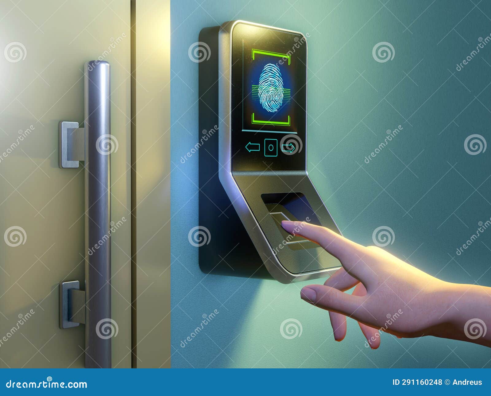 Secure Access Using a Fingerprint Reader Stock Illustration ...