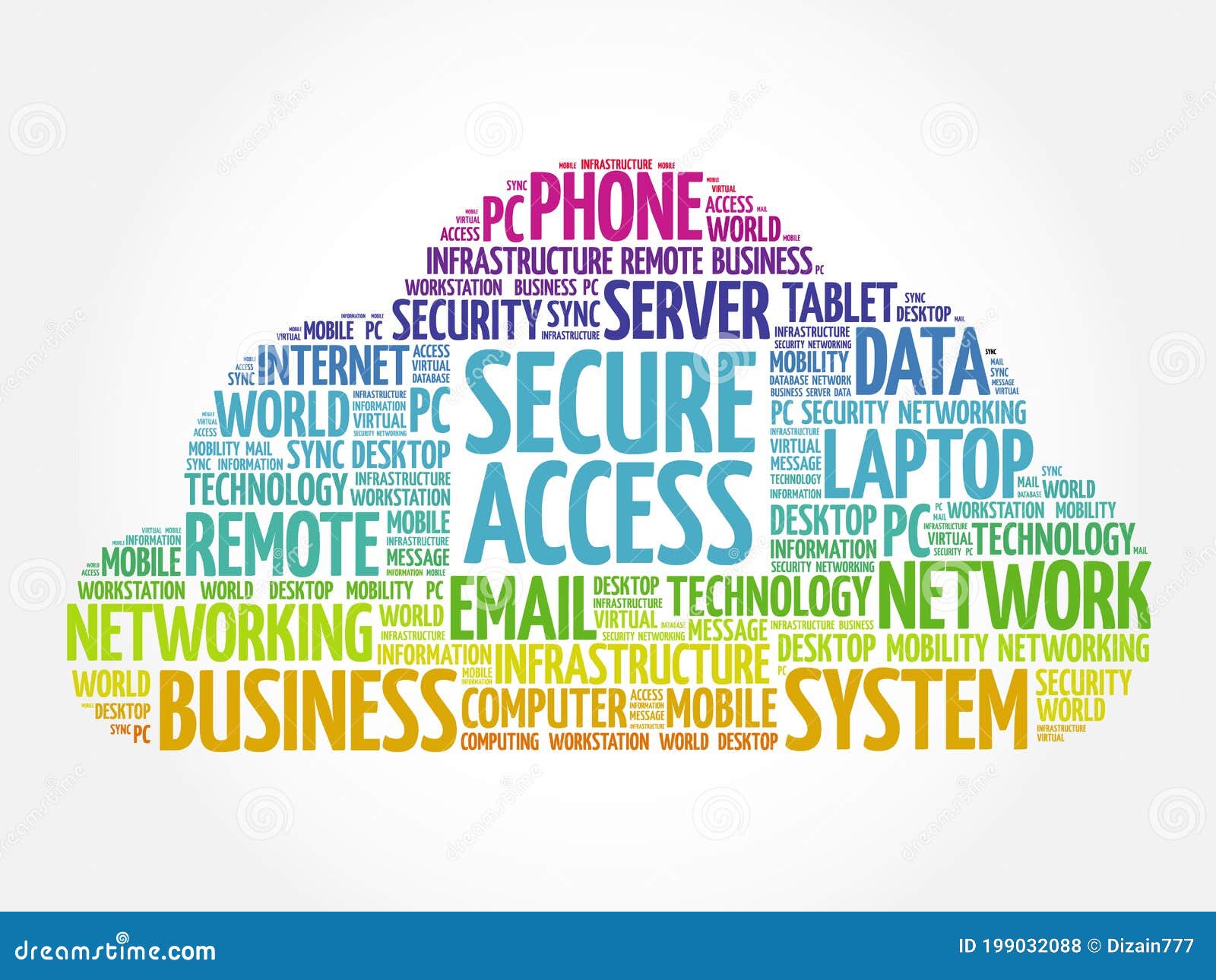 Secure Access Word Cloud Collage Stock Illustration - Illustration of ...
