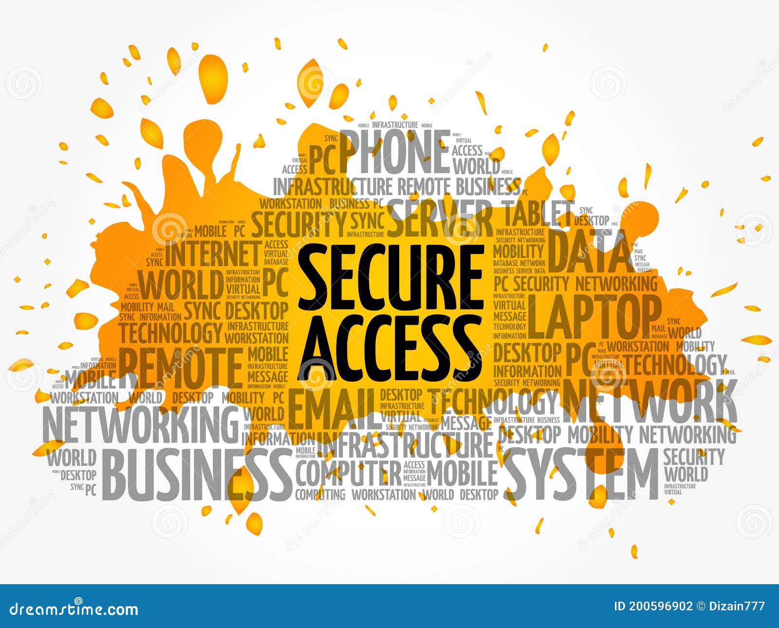 Secure Access Word Cloud Collage Stock Illustration - Illustration of ...