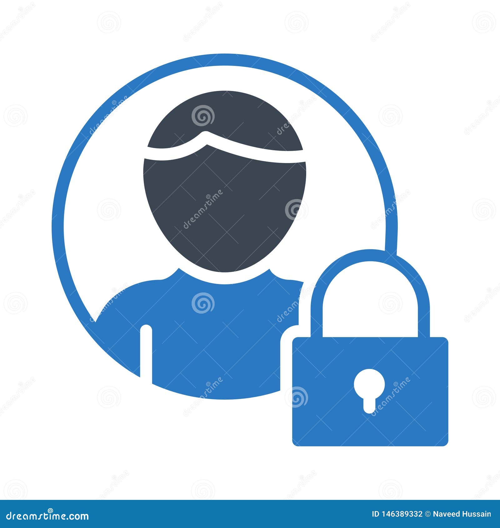 Secure Account Glyph Color Vector Icon Stock Illustration ...