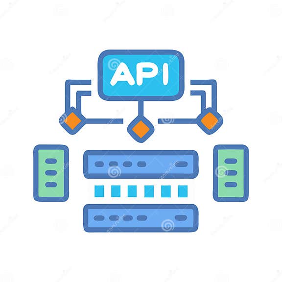 Secure API Gateway Icon stock vector. Illustration of technology ...