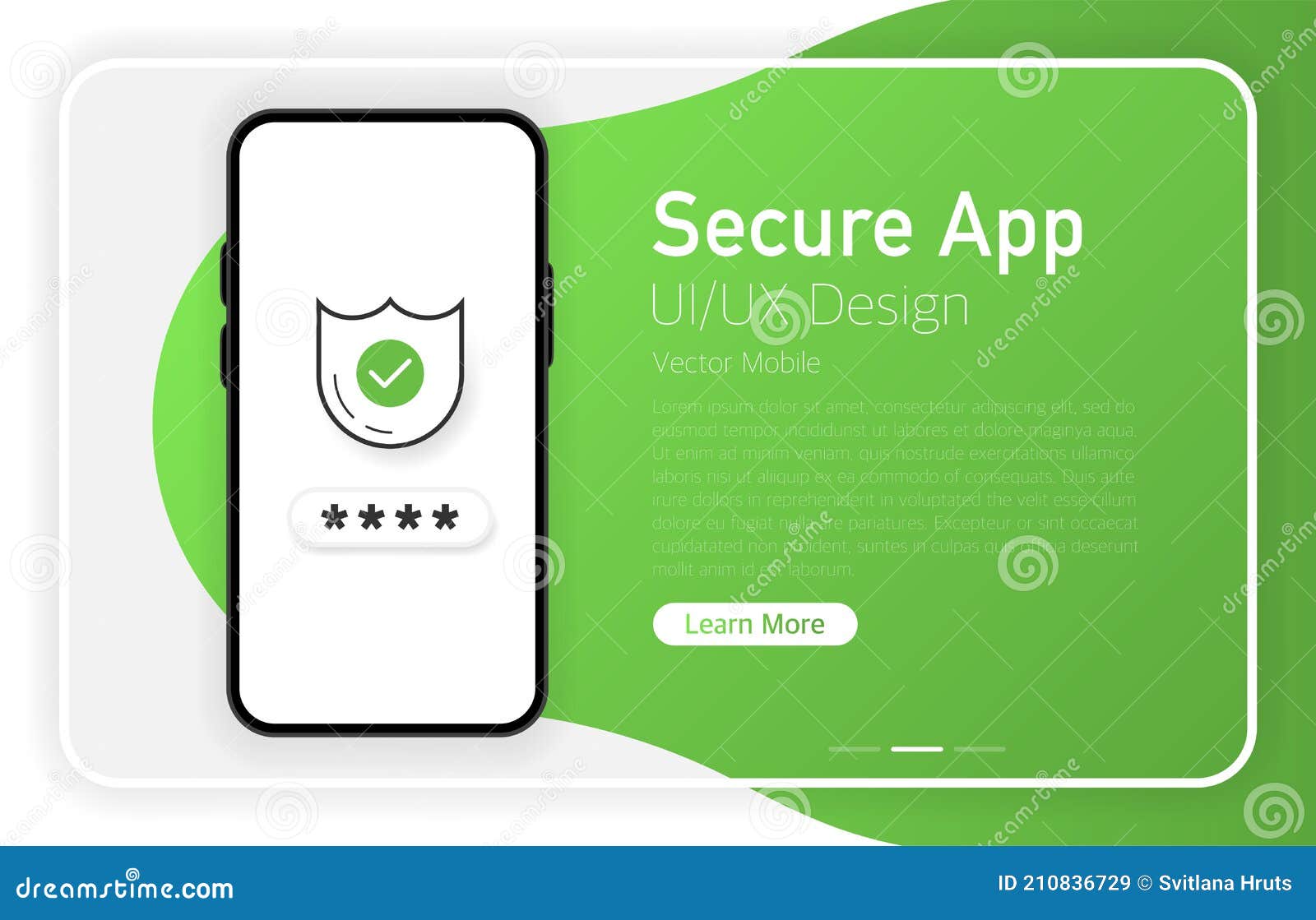 Secure App. Smartphone Blank Screen. Modern Design. Device Mockup. UI ...