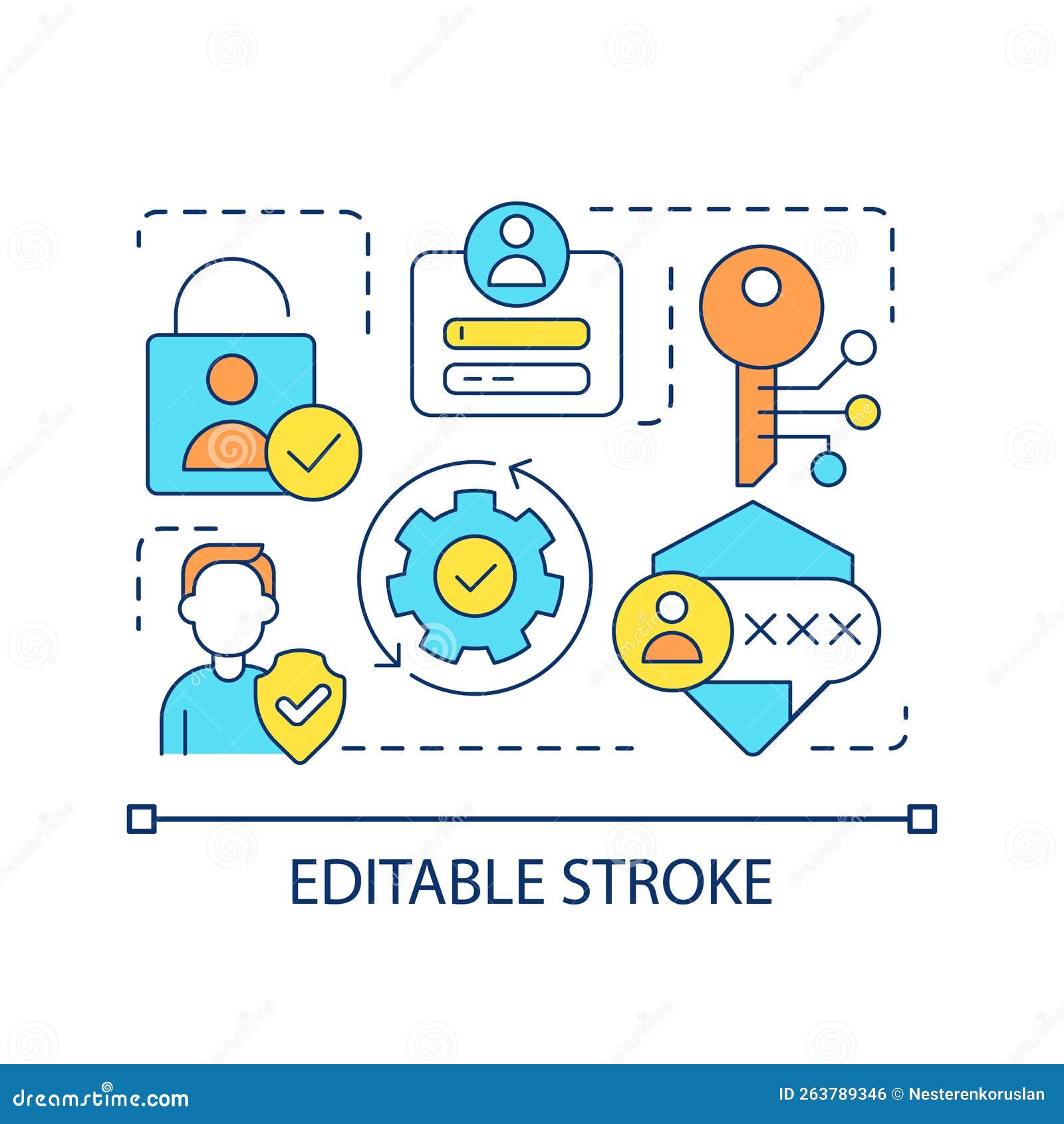 Secure Authentication Concept Icon Stock Vector - Illustration of ...