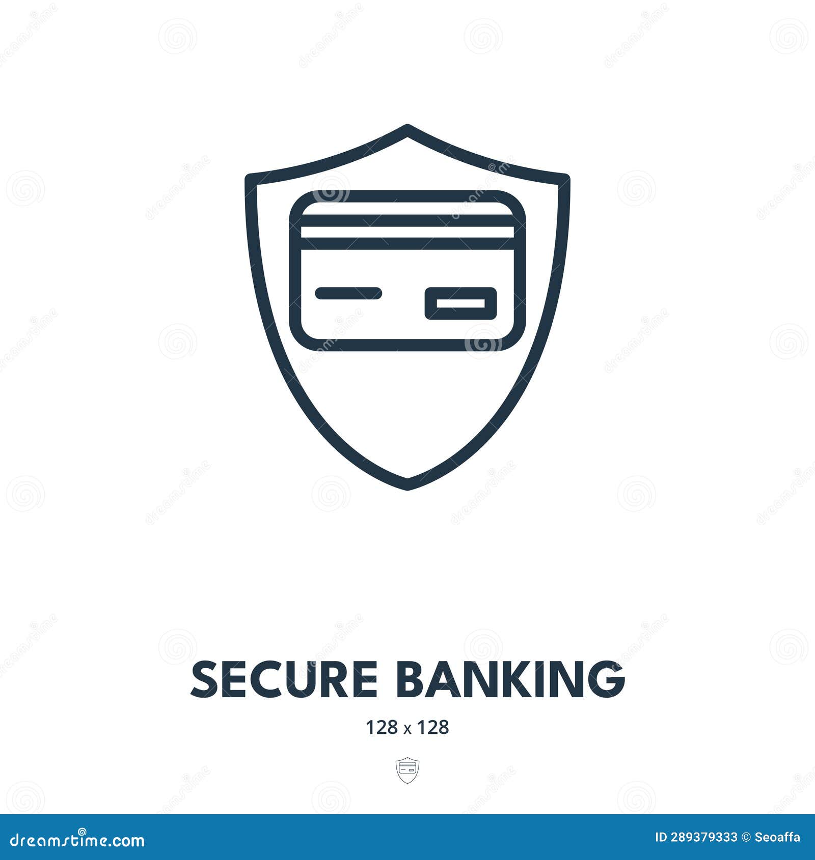 Secure Banking Icon. Security, Money, Finance. Editable Stroke. Vector ...