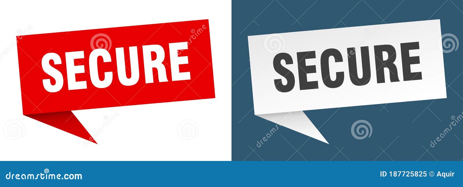 Secure Banner. Secure Speech Bubble Label Set Stock Vector ...
