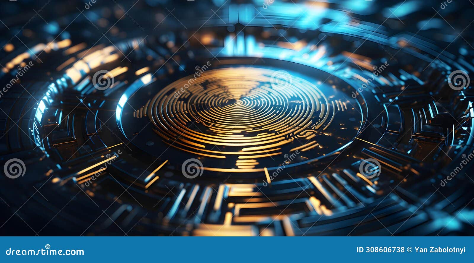 Secure Biometric Access Fingerprint Scan Identifies User for Hightech ...