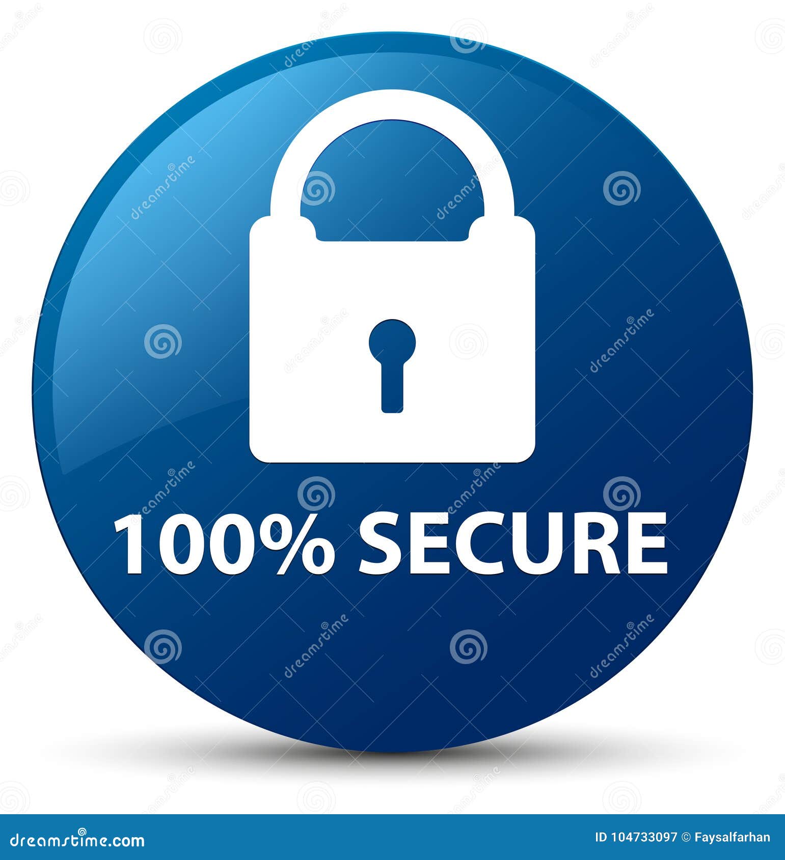 100 Secure Blue Round Button Stock Illustration - Illustration of safe ...