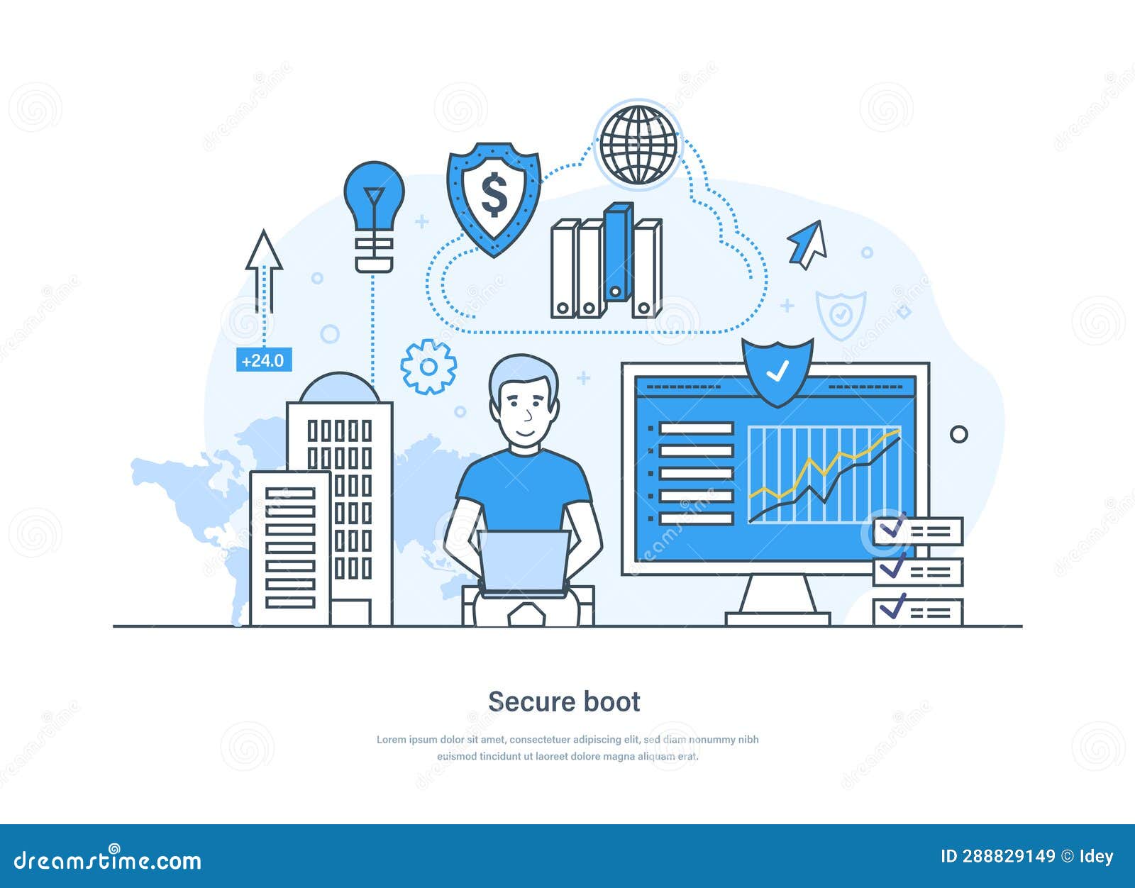 Secure Boot Security Standard To Operating System Control Stock Vector ...