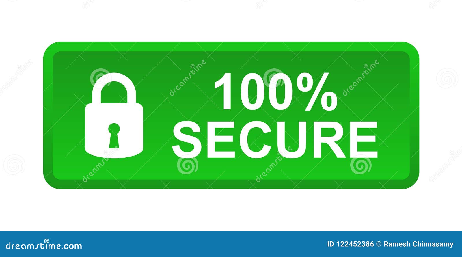 100 secure button stock vector. Illustration of help - 122452386