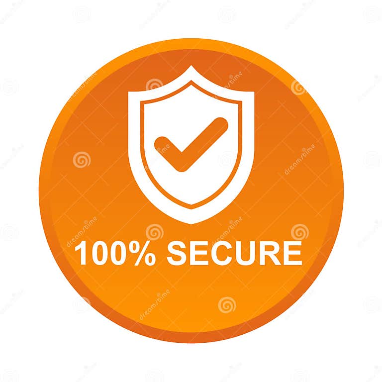 100 secure button stock vector. Illustration of help - 122535523