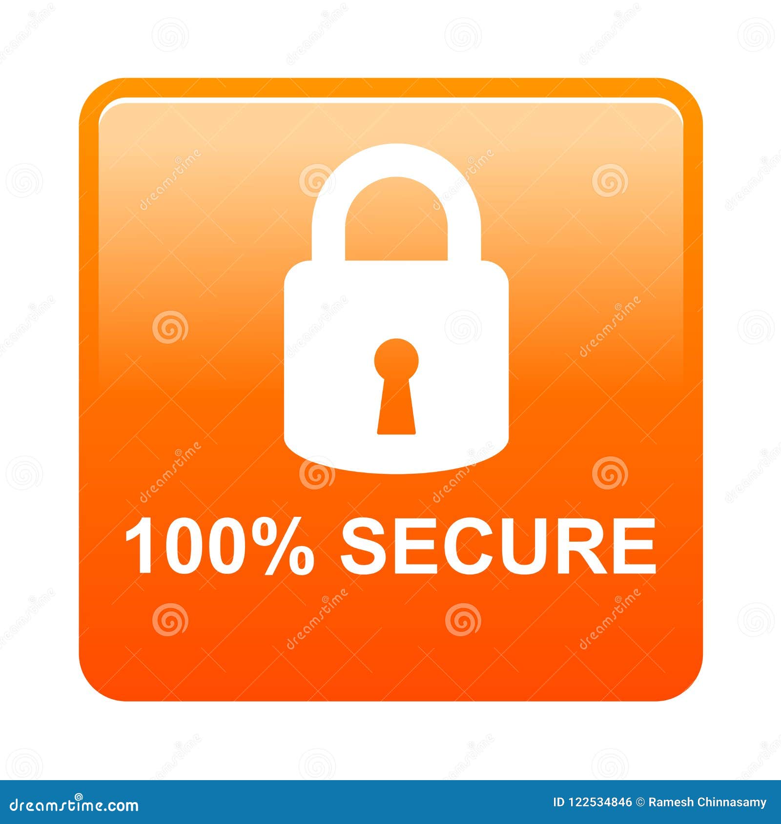 100 secure button stock vector. Illustration of online - 122534846