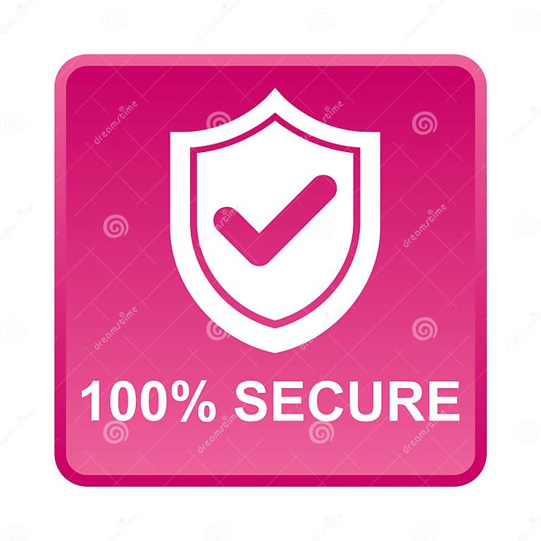 100 secure button stock vector. Illustration of online - 122535892