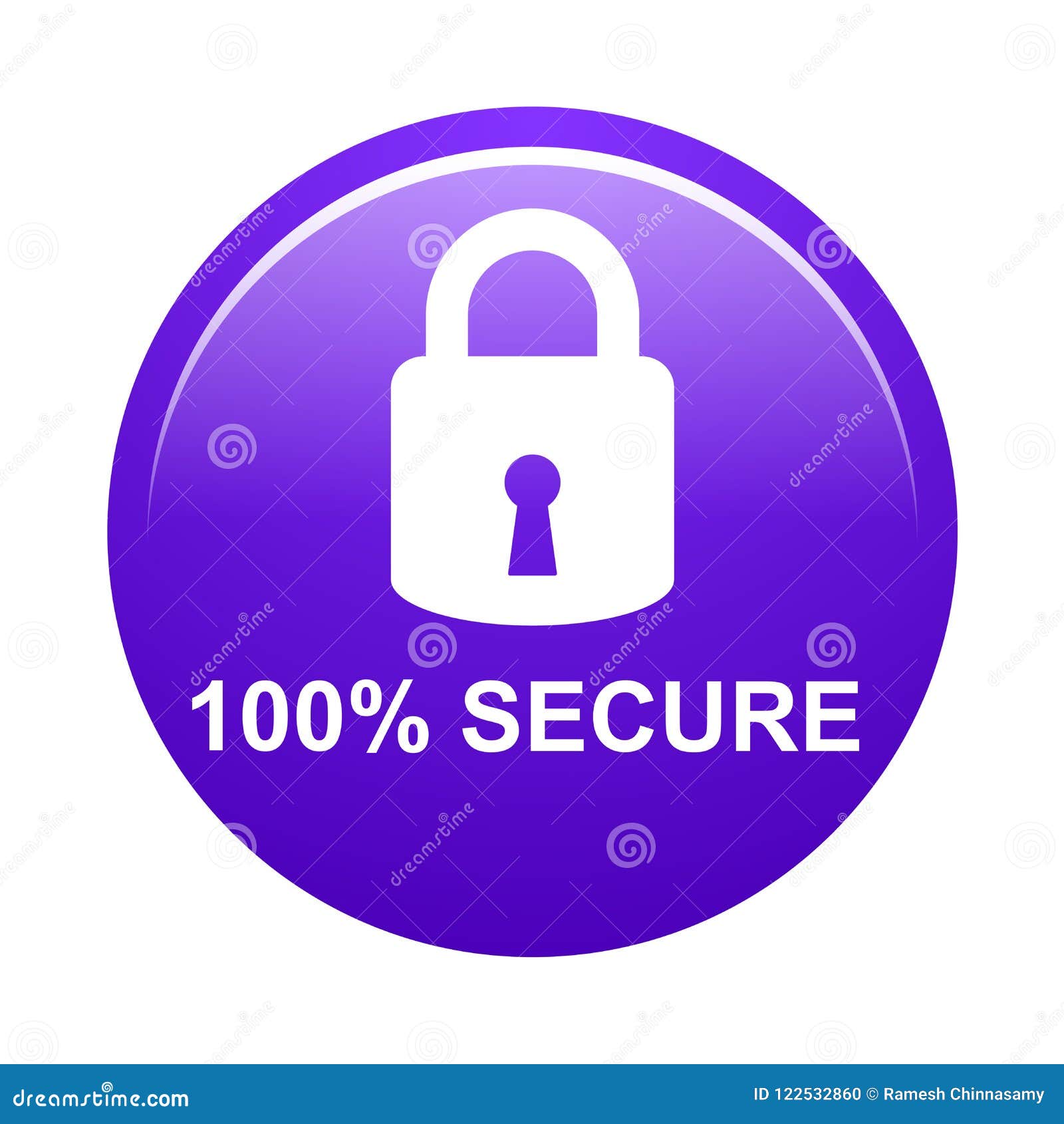 100 secure button stock vector. Illustration of helpline - 122532860