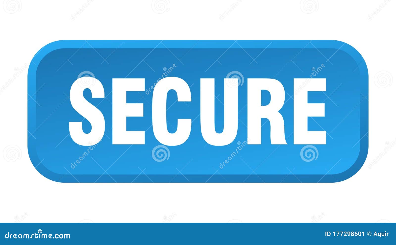 Secure Button. Secure Square 3d Push Button Stock Vector - Illustration ...
