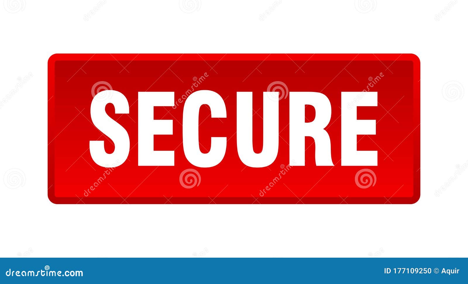 Secure Button. Secure Square Isolated Push Button Stock Vector ...