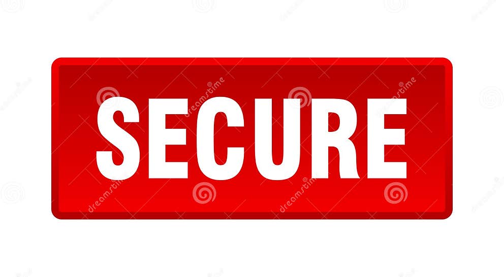 Secure Button. Secure Square Isolated Push Button Stock Vector ...