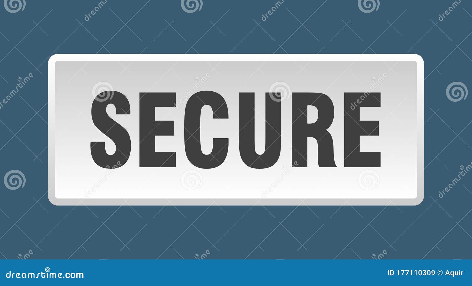 Secure Button. Secure Square Isolated Push Button Stock Vector ...