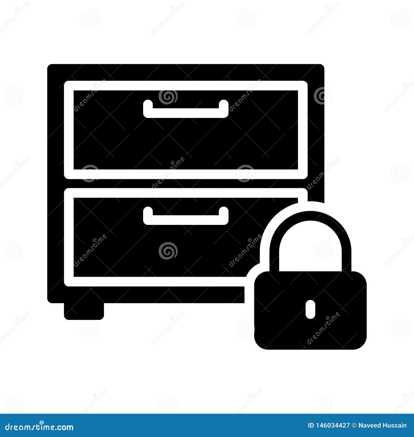 Secure Cabinet Glyph Flat Vector Icon Stock Vector - Illustration of ...
