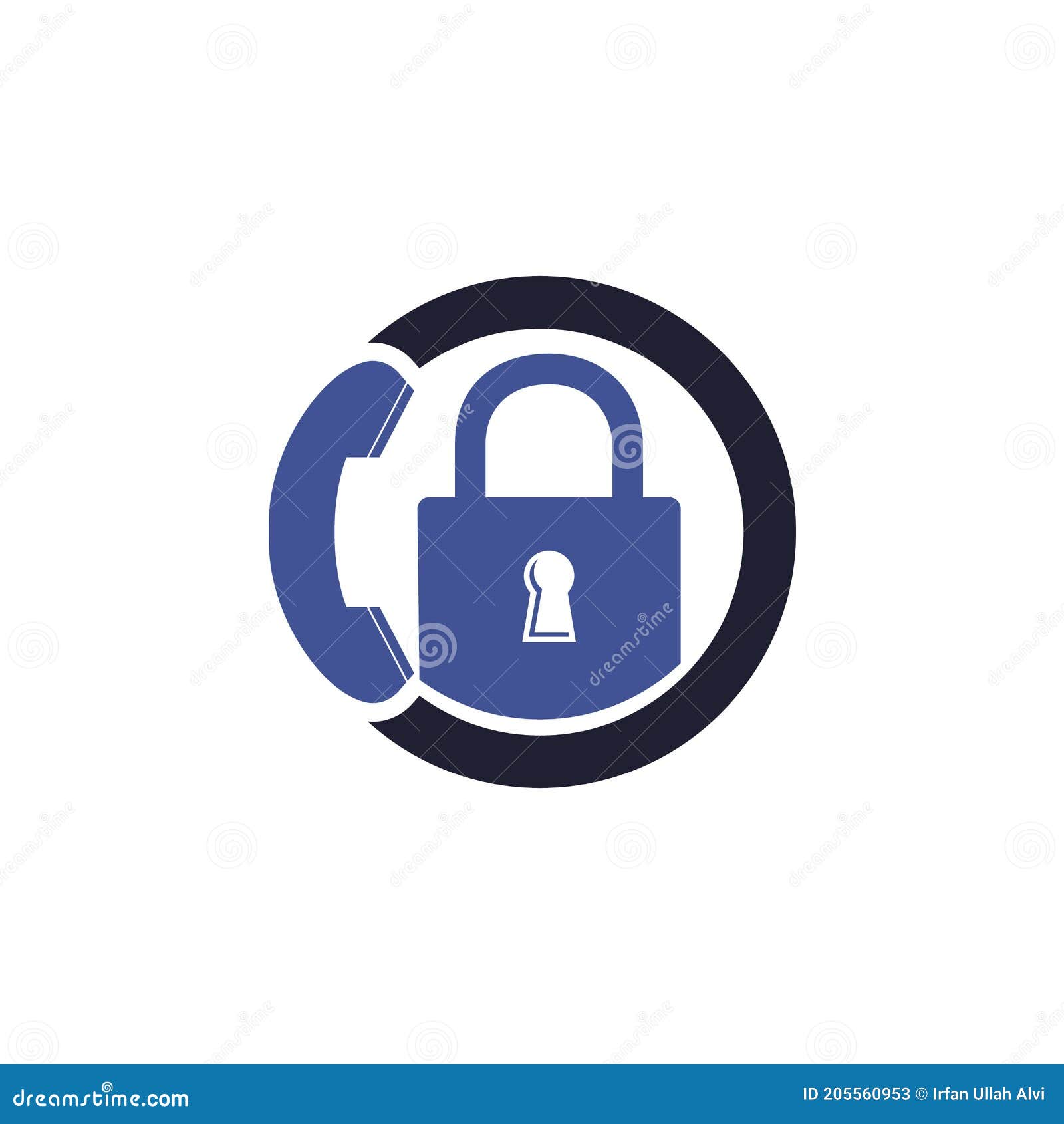 Secure Call Icon Logo Design. Stock Vector - Illustration of handset ...