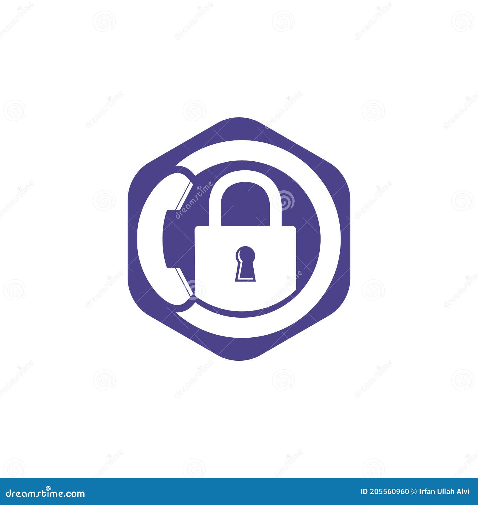 Secure Call Icon Logo Design. Stock Vector - Illustration of headset ...