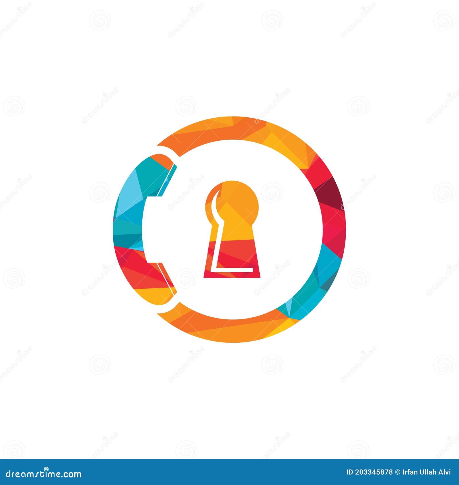 Secure Call Icon Logo Design. Stock Vector - Illustration of digital ...