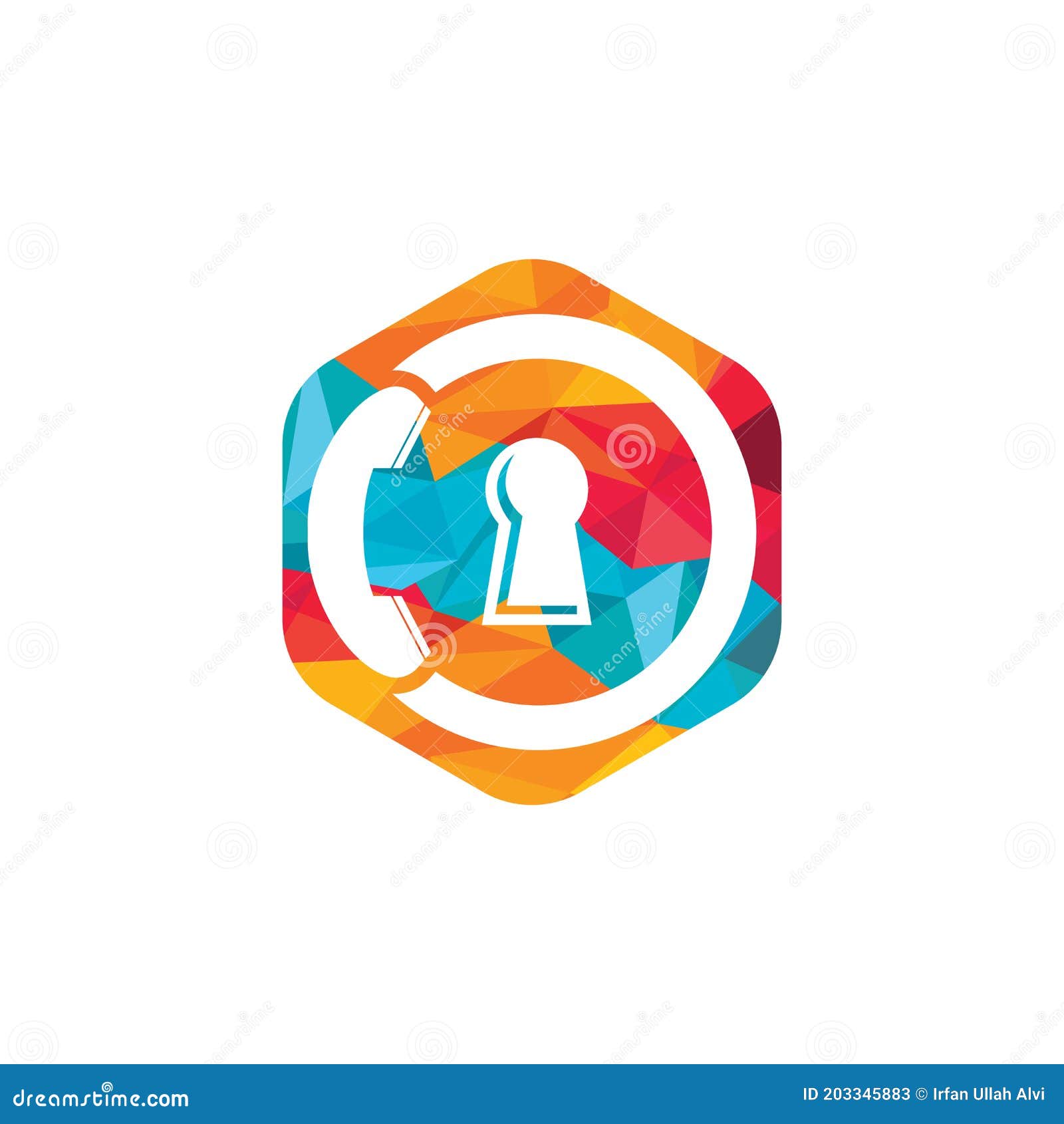 Secure Call Icon Logo Design. Stock Vector - Illustration of logo, cell ...