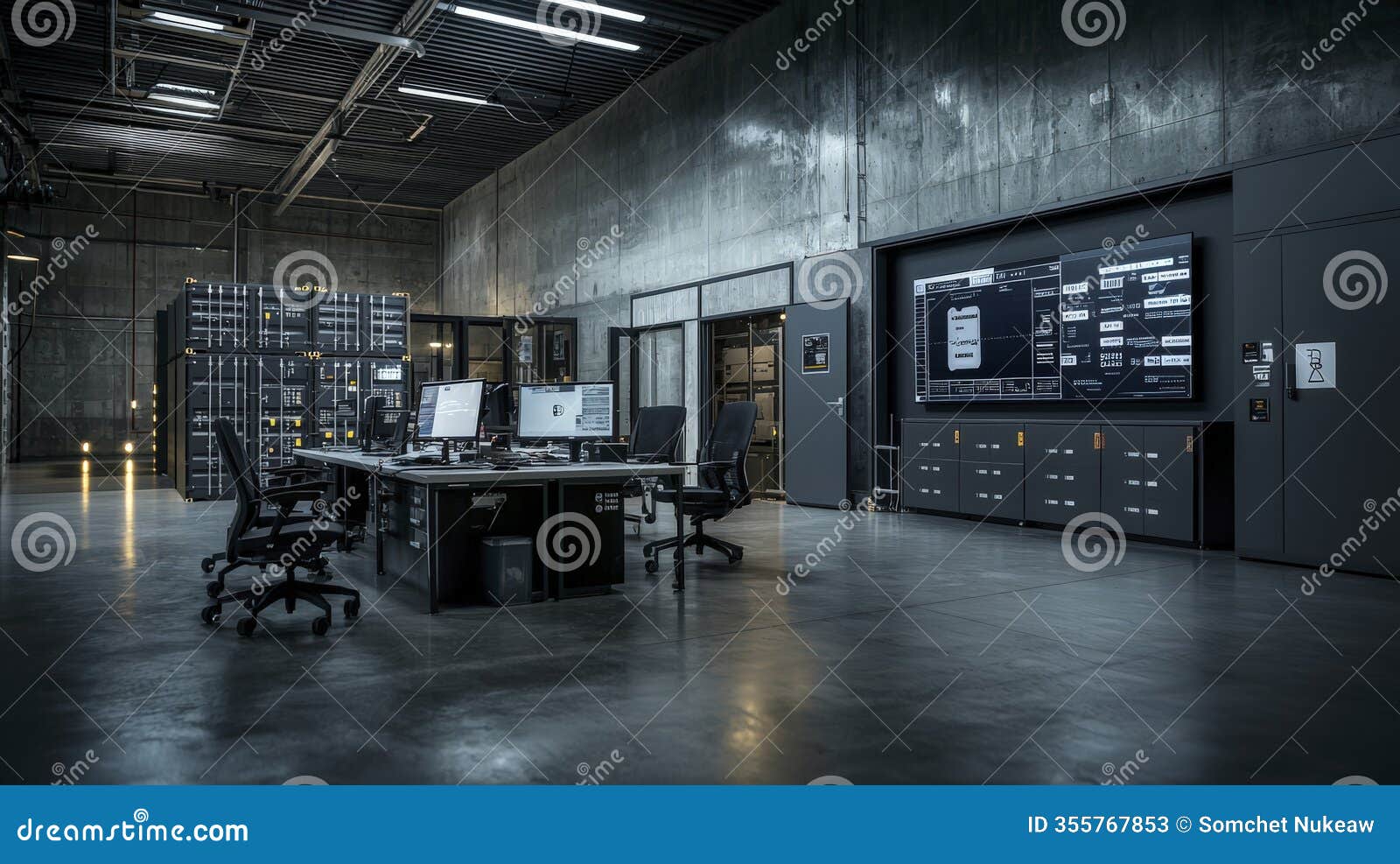 Secure Cargo Tracking Operations Modern Warehouse Digital Monitoring ...