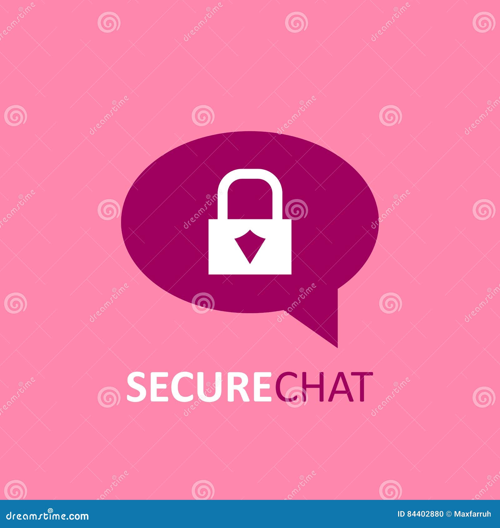 Secure chat sign stock illustration. Illustration of online - 84402880