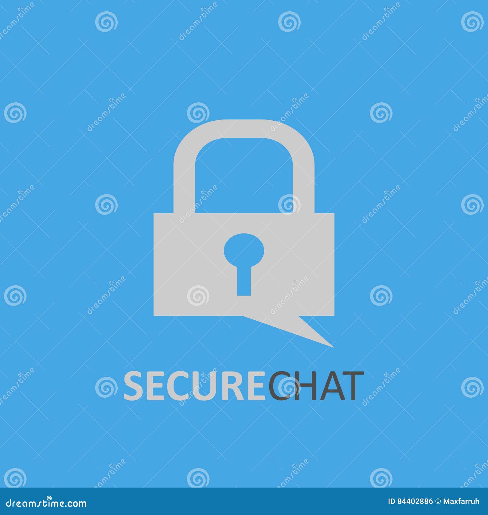 Secure chat sign stock illustration. Illustration of flat - 84402886