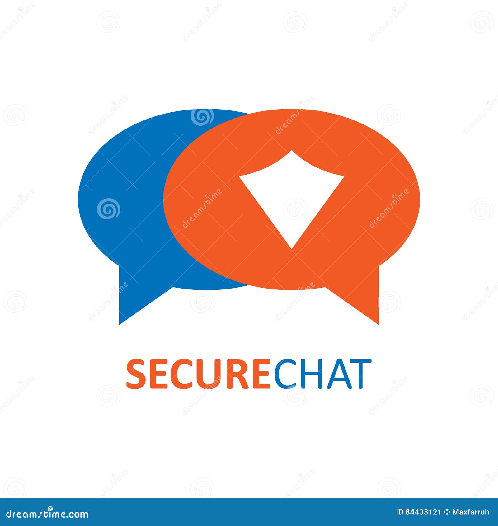Secure chat sign stock illustration. Illustration of modern - 84403121