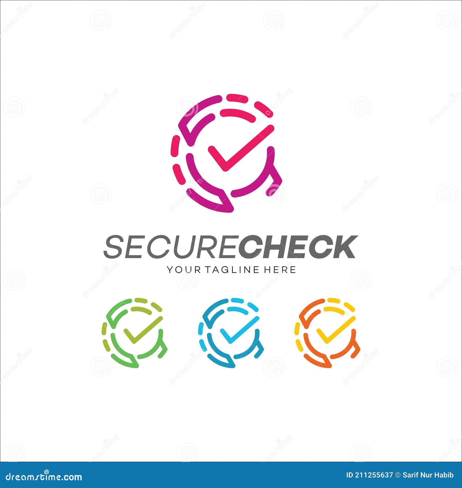 Secure Check Logo Design stock vector. Illustration of defense - 211255637