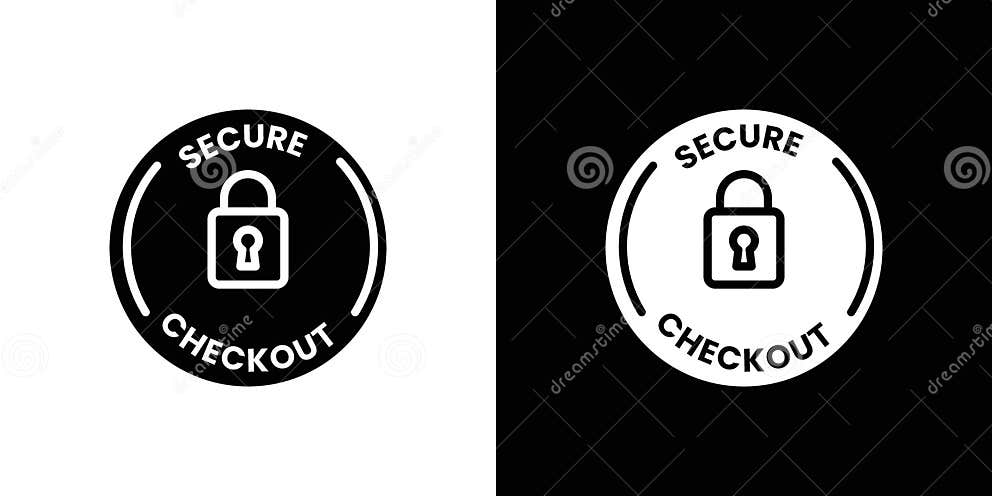 Secure Checkout Icon Linear Logo Isolated Stock Illustration ...