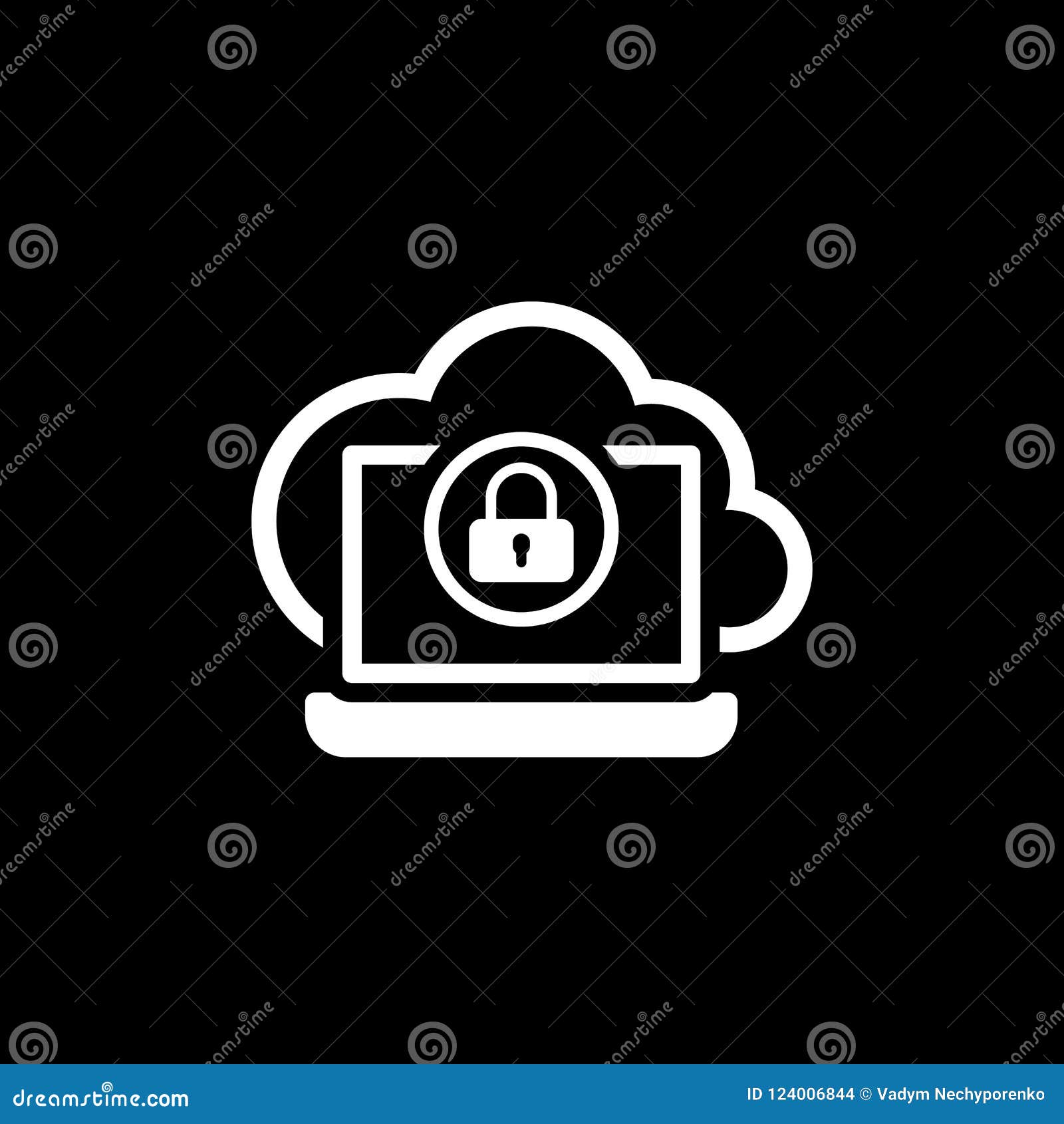 Secure Cloud Access Icon. Flat Design. Stock Illustration ... Secure Cloud Access Icon. Flat Design. Stock Illustration ...