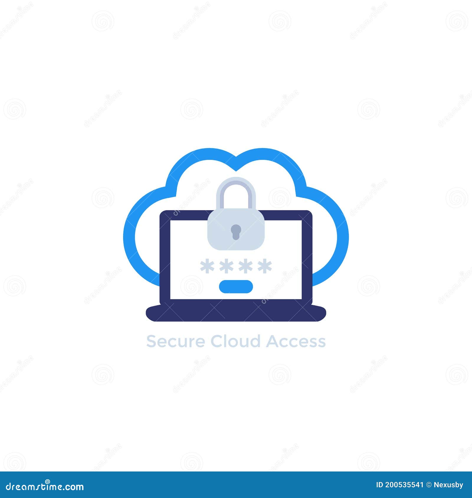 Secure Cloud Access with Password, Vector Icon Stock Vector ...