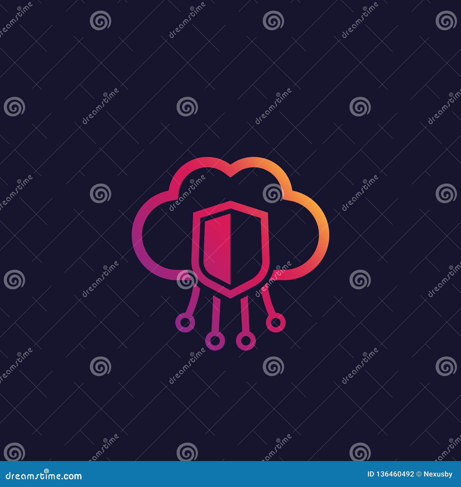 Secure Cloud Access, Protected Hosting Vector Logo Stock Vector ...