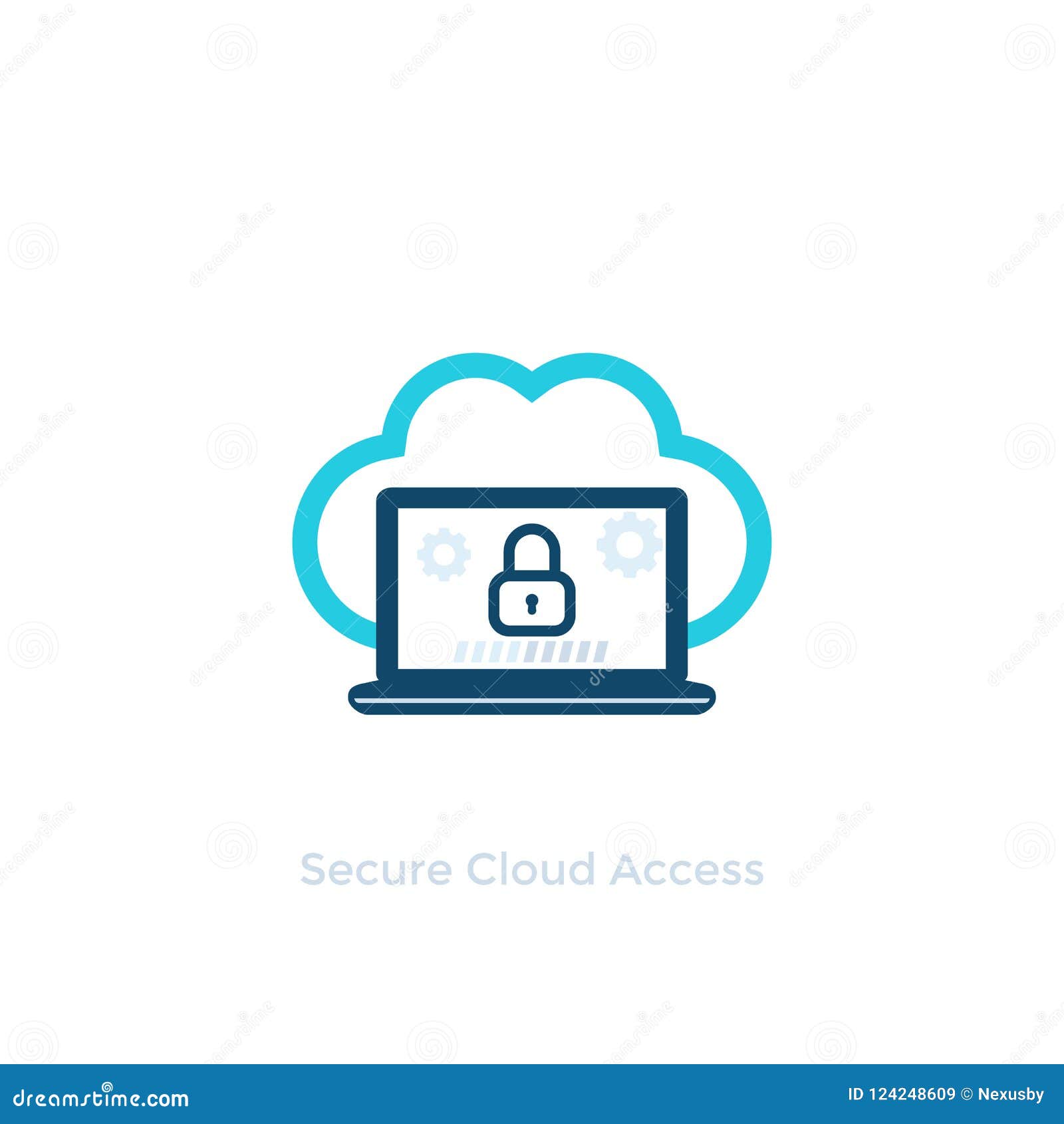 Secure Cloud Access Vector Icon Stock Vector - Illustration of firewall ...