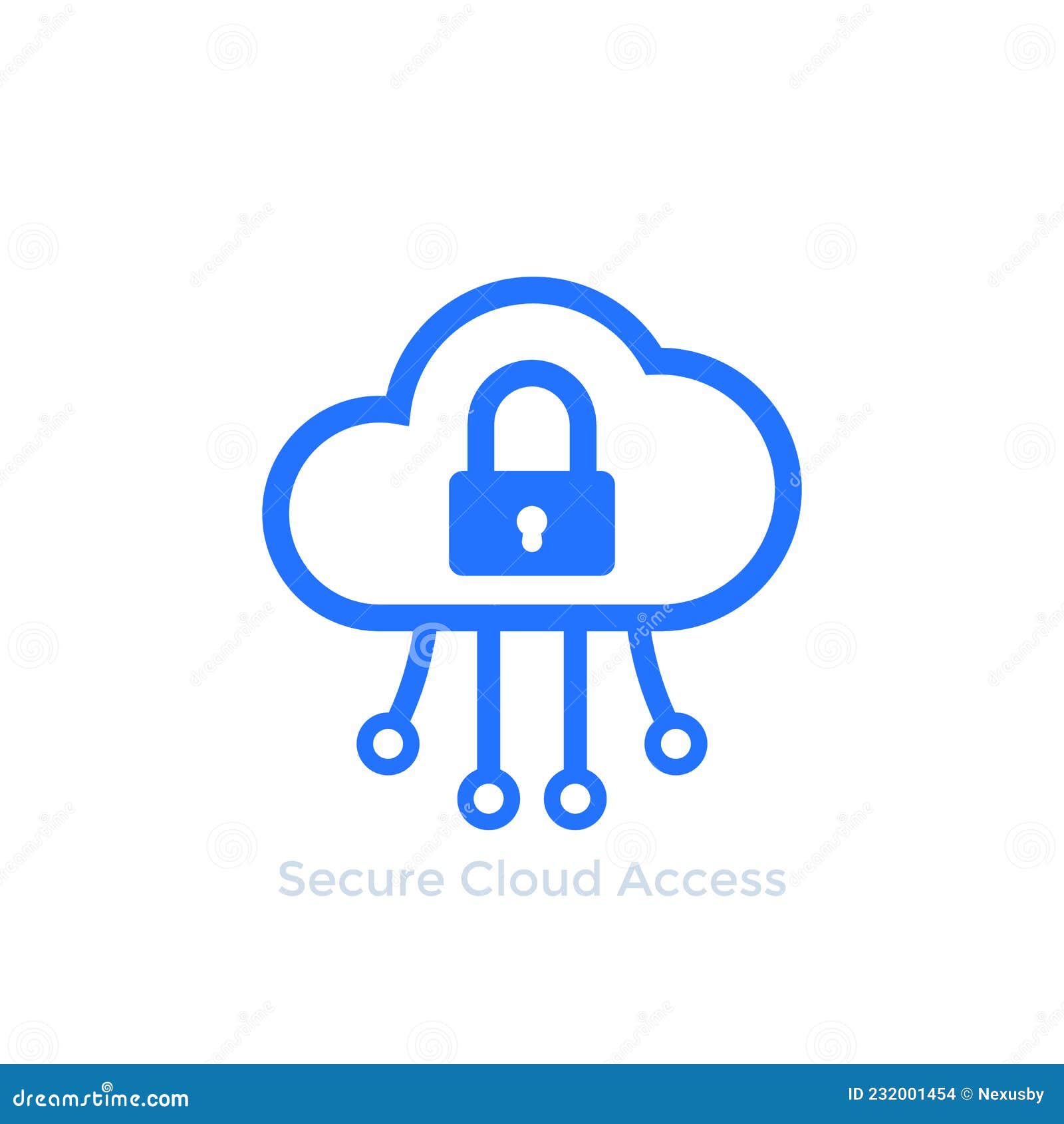 Secure Cloud Access, Vector Icon for Web Stock Vector - Illustration of ...