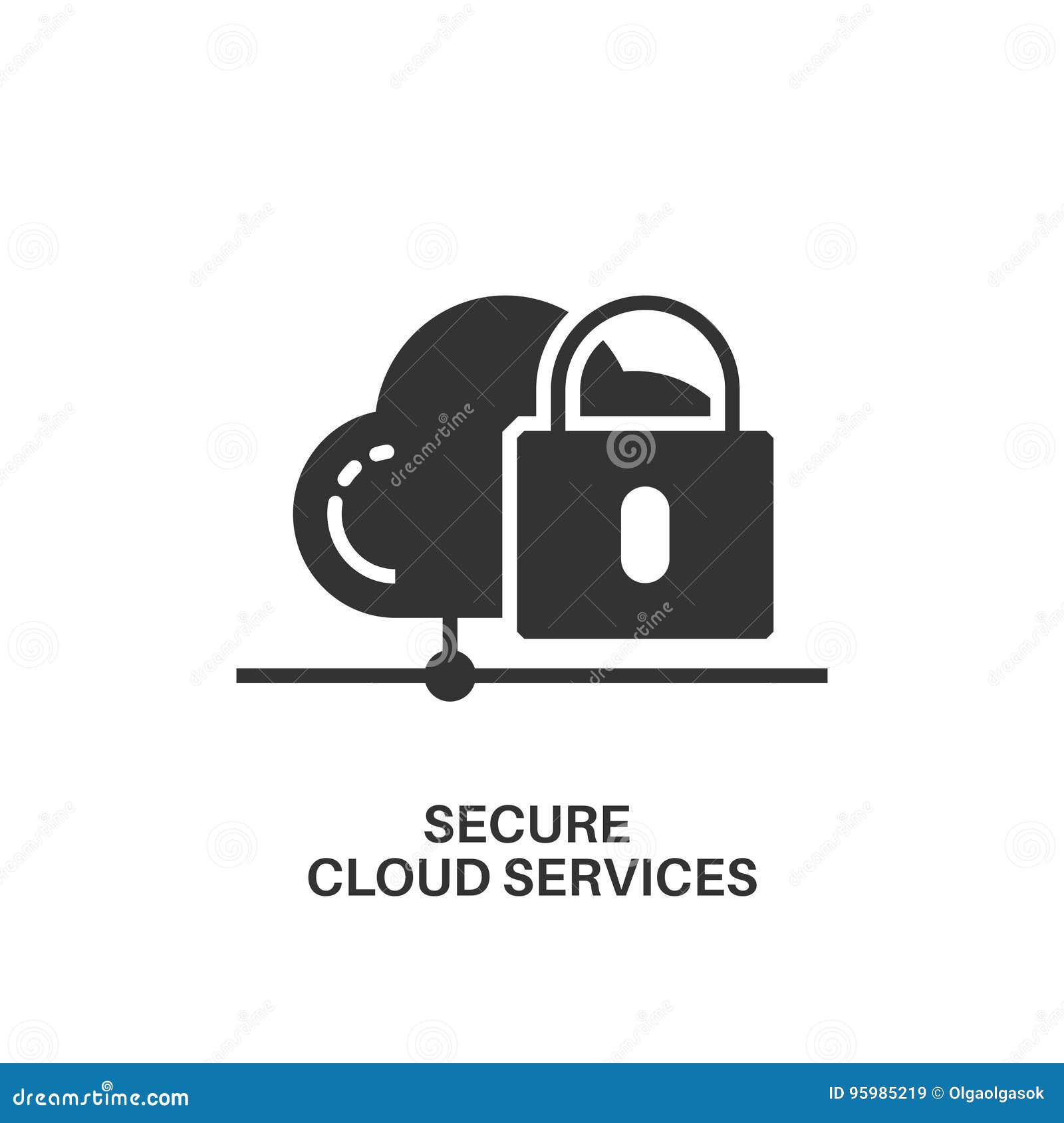 Secure cloud services icon stock vector. Illustration of guard - 95985219