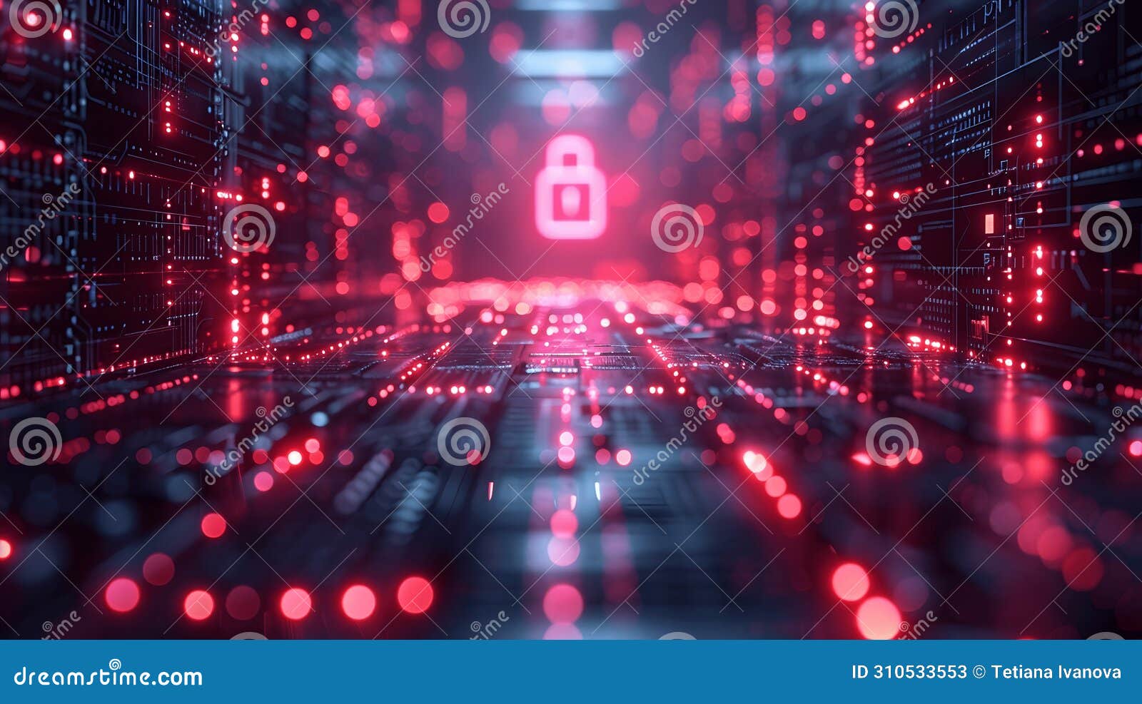 Secure Coding Matrix Behind a Digital Lock. Stock Illustration ...