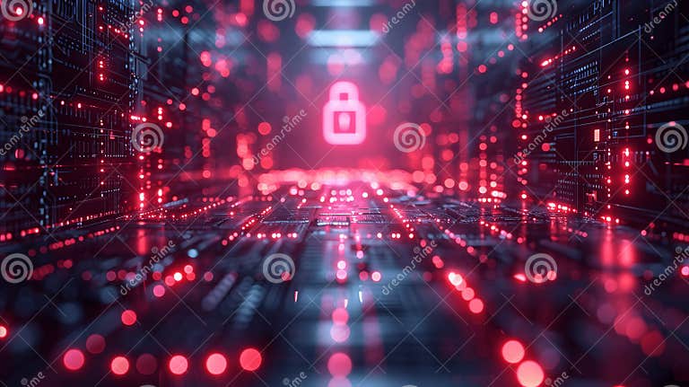 Secure Coding Matrix Behind a Digital Lock. Stock Illustration ...