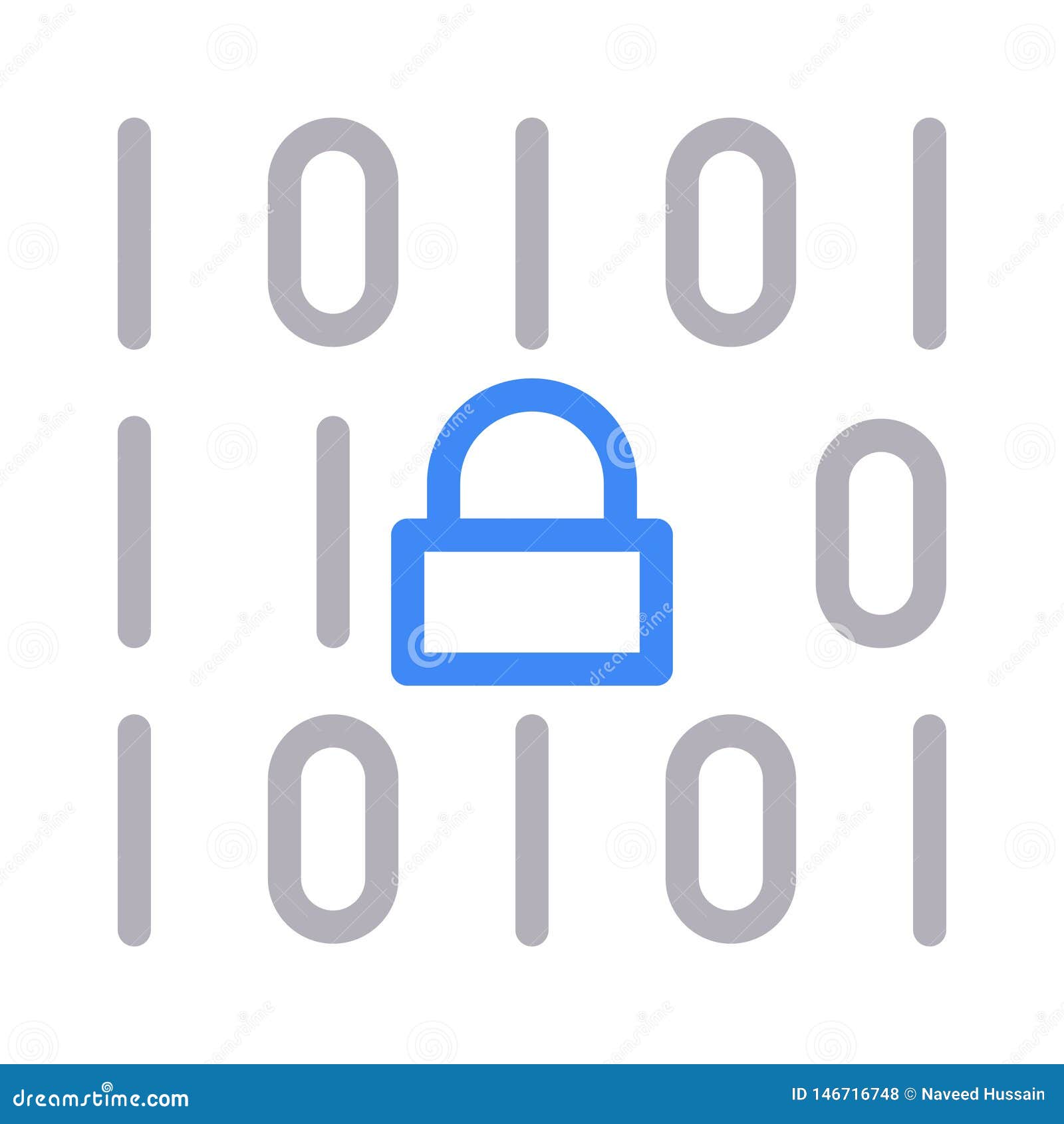 Secure Coding Thin Line Color Vector Icon Stock Vector Illustration Of Black Numbers 146716748