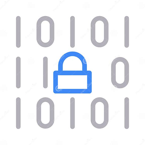 Secure Coding Thin Line Color Vector Icon Stock Vector - Illustration ...