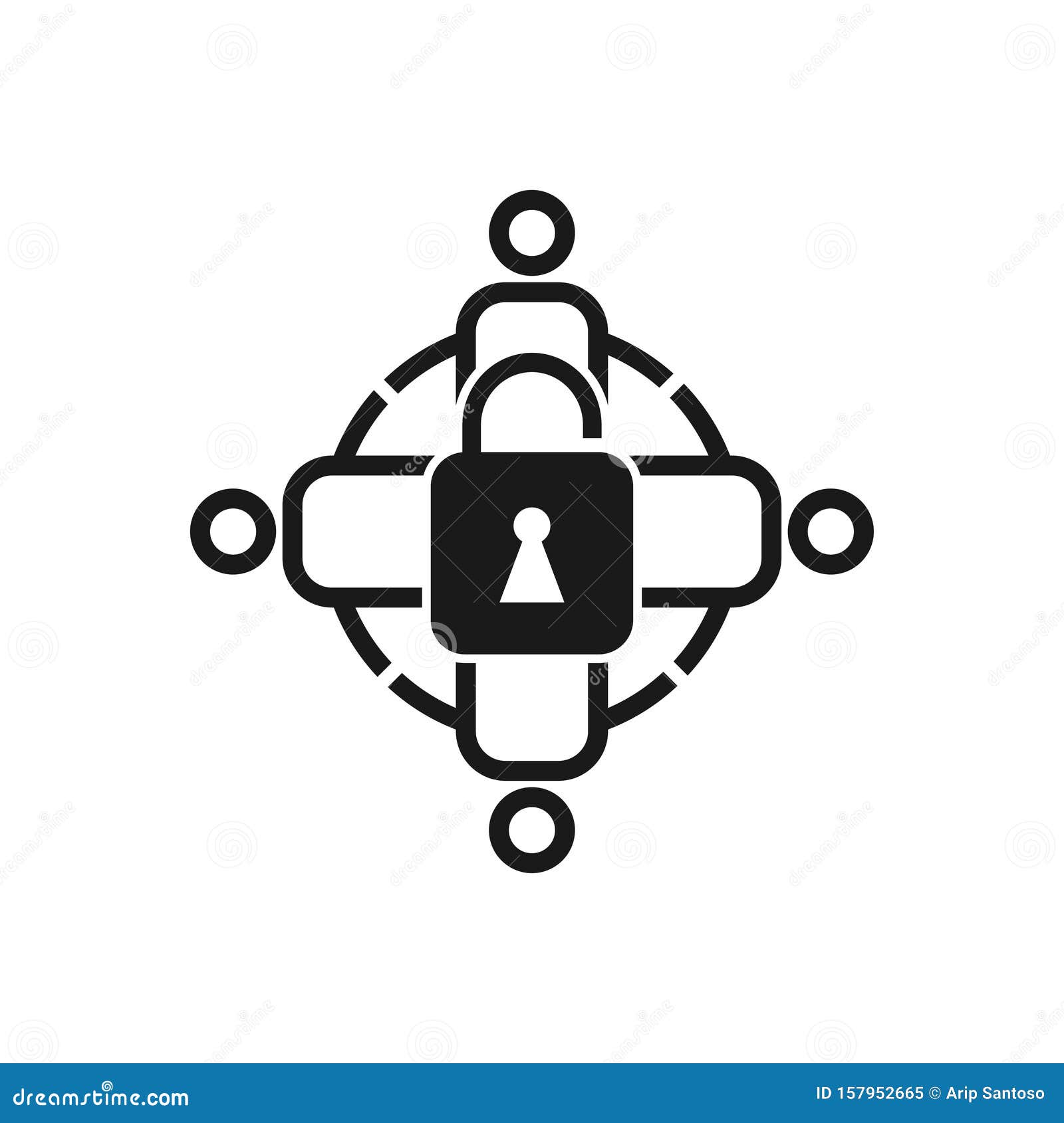 Secure Commitment Teamwork Together Black Logo Stock Vector ...