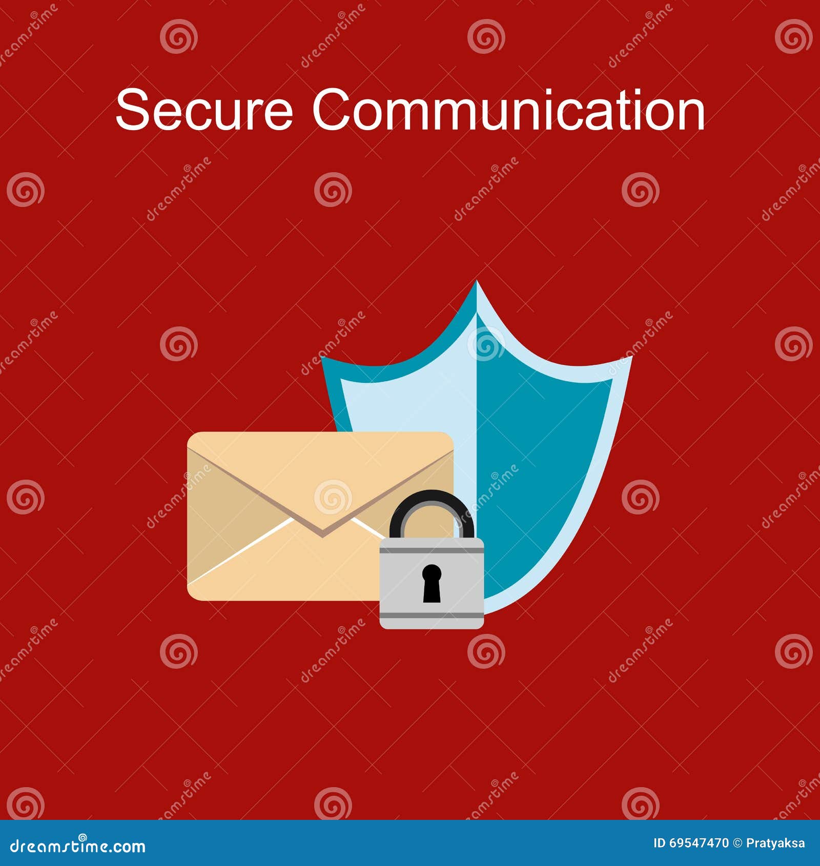 Secure Communication or Data Protection. Stock Vector - Illustration of ...