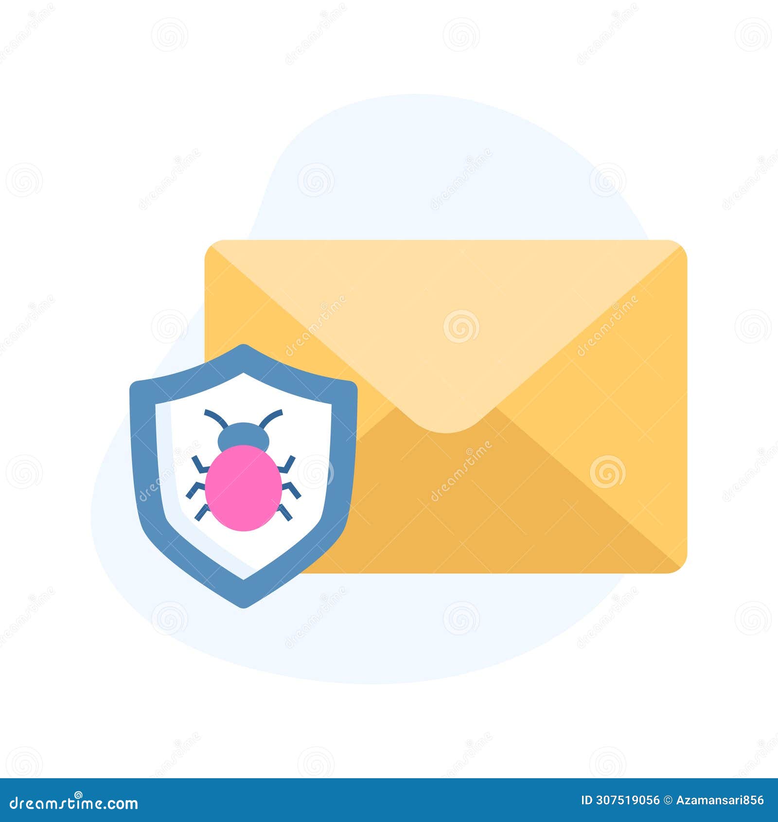 Secure Communication, Email Security Icon in Modern Flat Style Stock ...