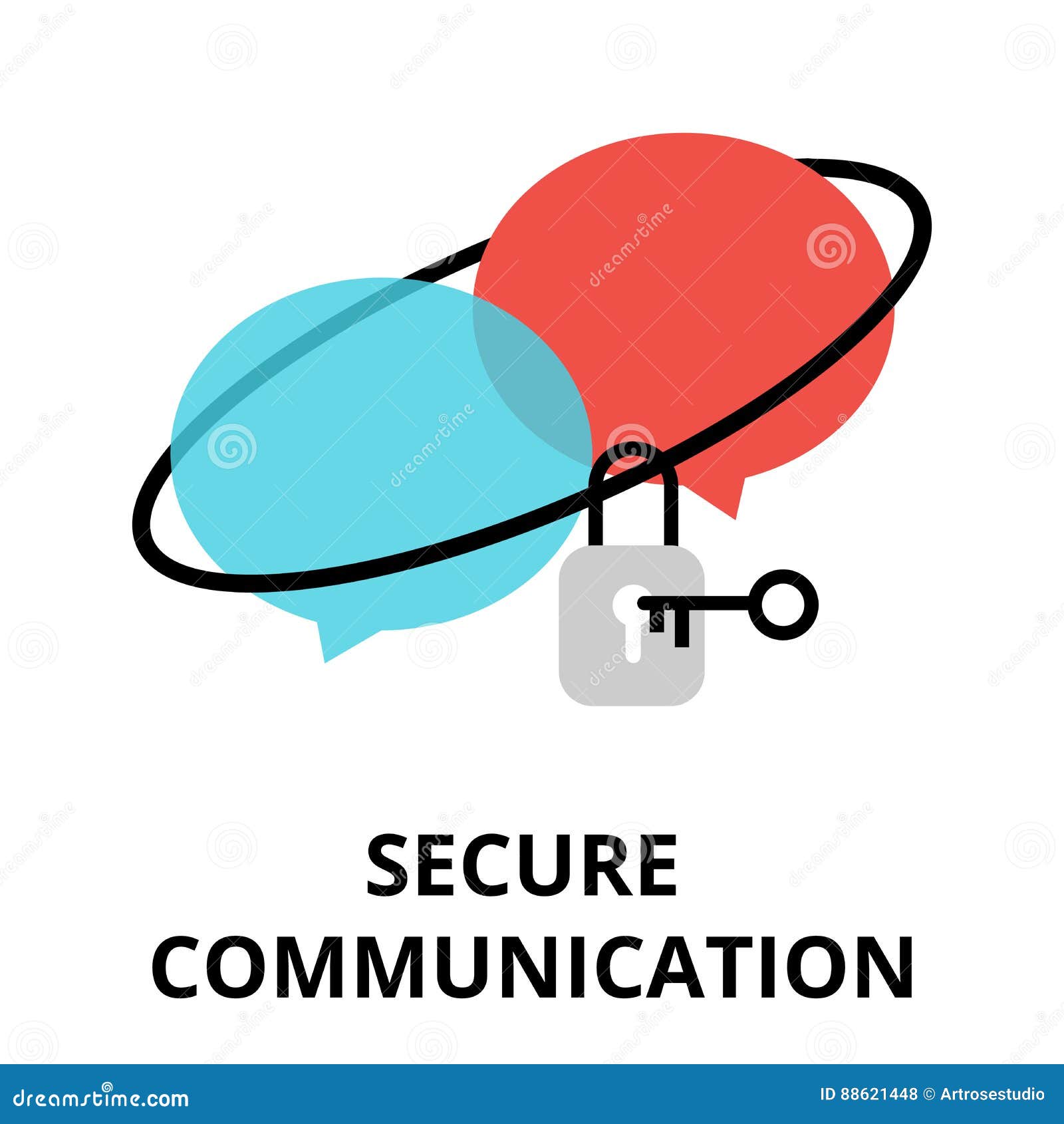 Secure Communication Icon, for Graphic and Web Design Stock Vector ...