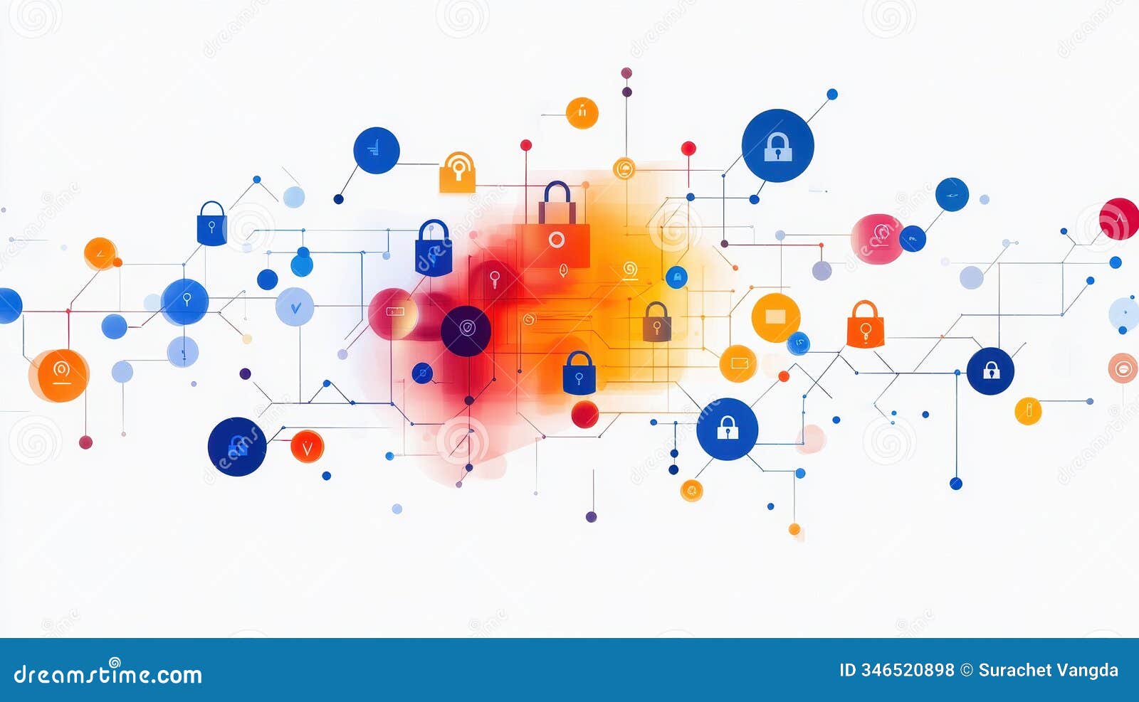Secure Communication Icon with Password Symbols Stock Illustration ...